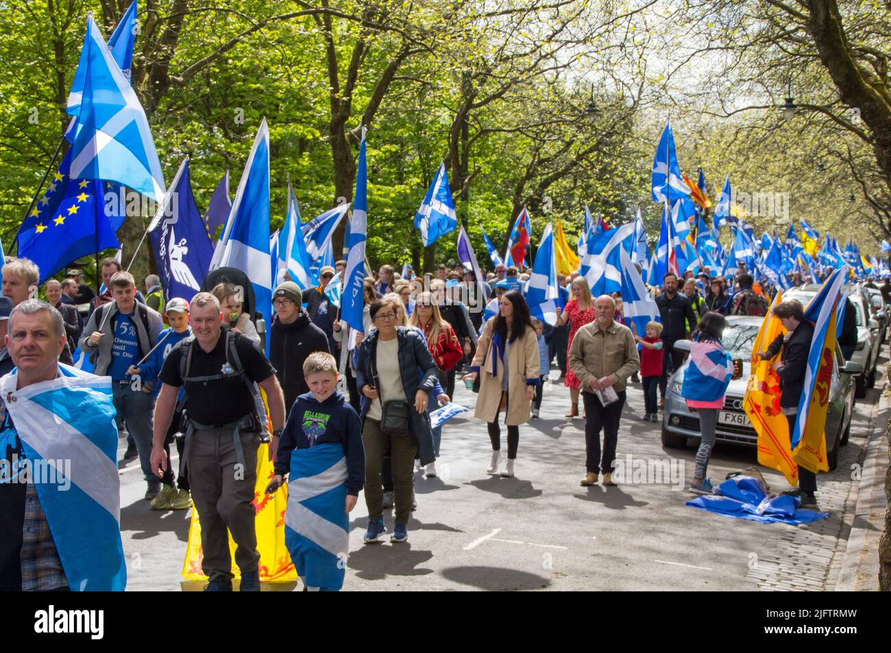Crowd of People with Scottish Flags at the March for Independent ...