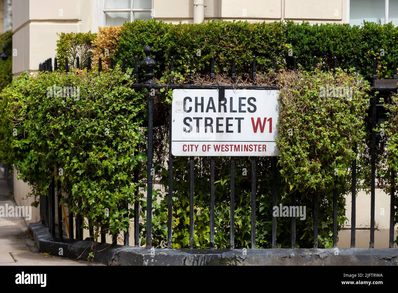 Charles Street, W1, City of Westminster street sign road sign London ...
