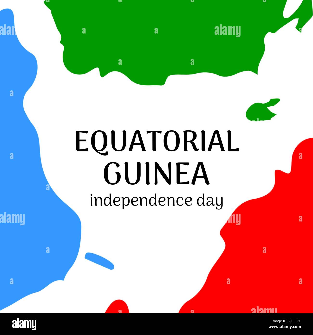 Illustration of equatorial guinea independence day text with red, green ...