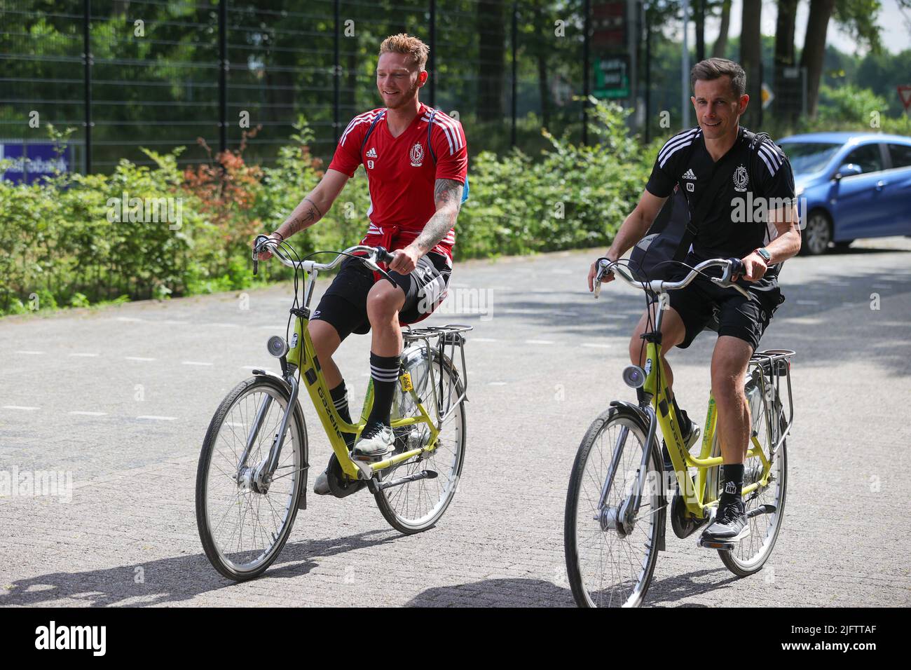 Standard's Renaud Emond and Standard's physical trainer Kevin Miny ...