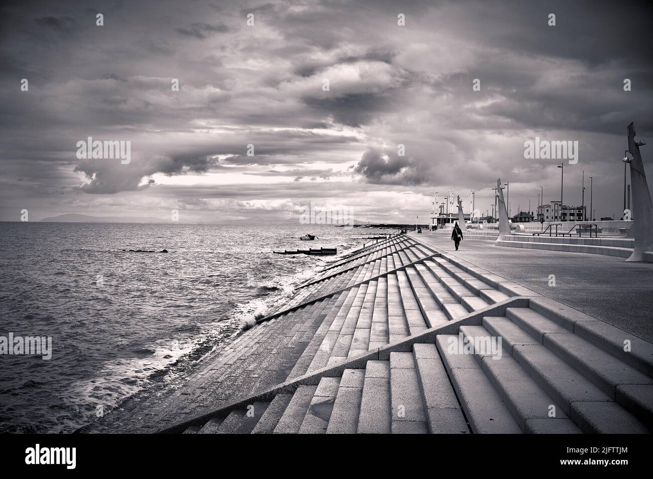 Storm arriving over Cleveleys on the north west coast of England Stock ...