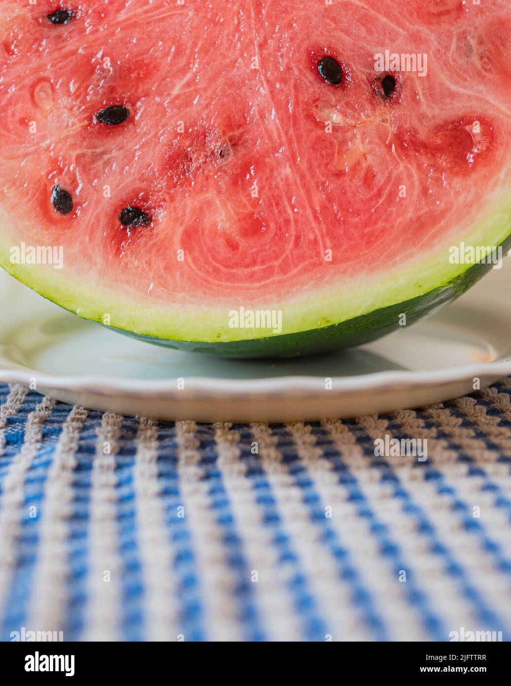 Fresh and clean cut watermelon with blurred background. Concept of ...