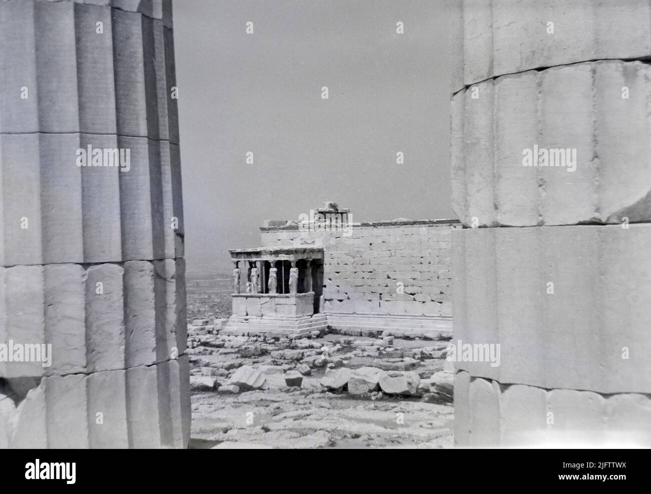 Greece Athens Acropolis Greek temple ruins at the Parthenon vintage ...
