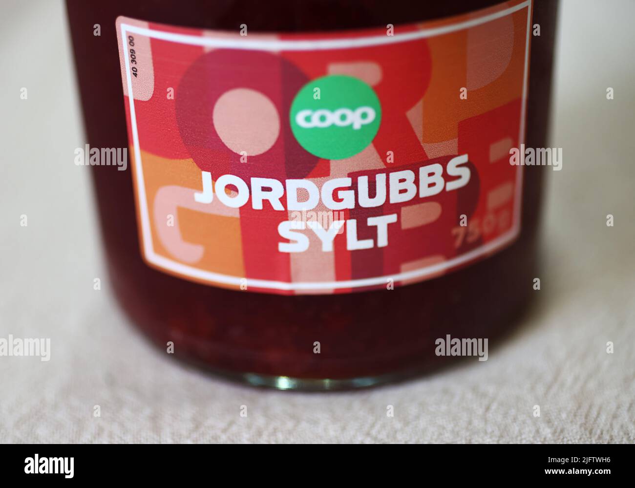 Strawberry jam from Coop grovcery store Stock Photo - Alamy