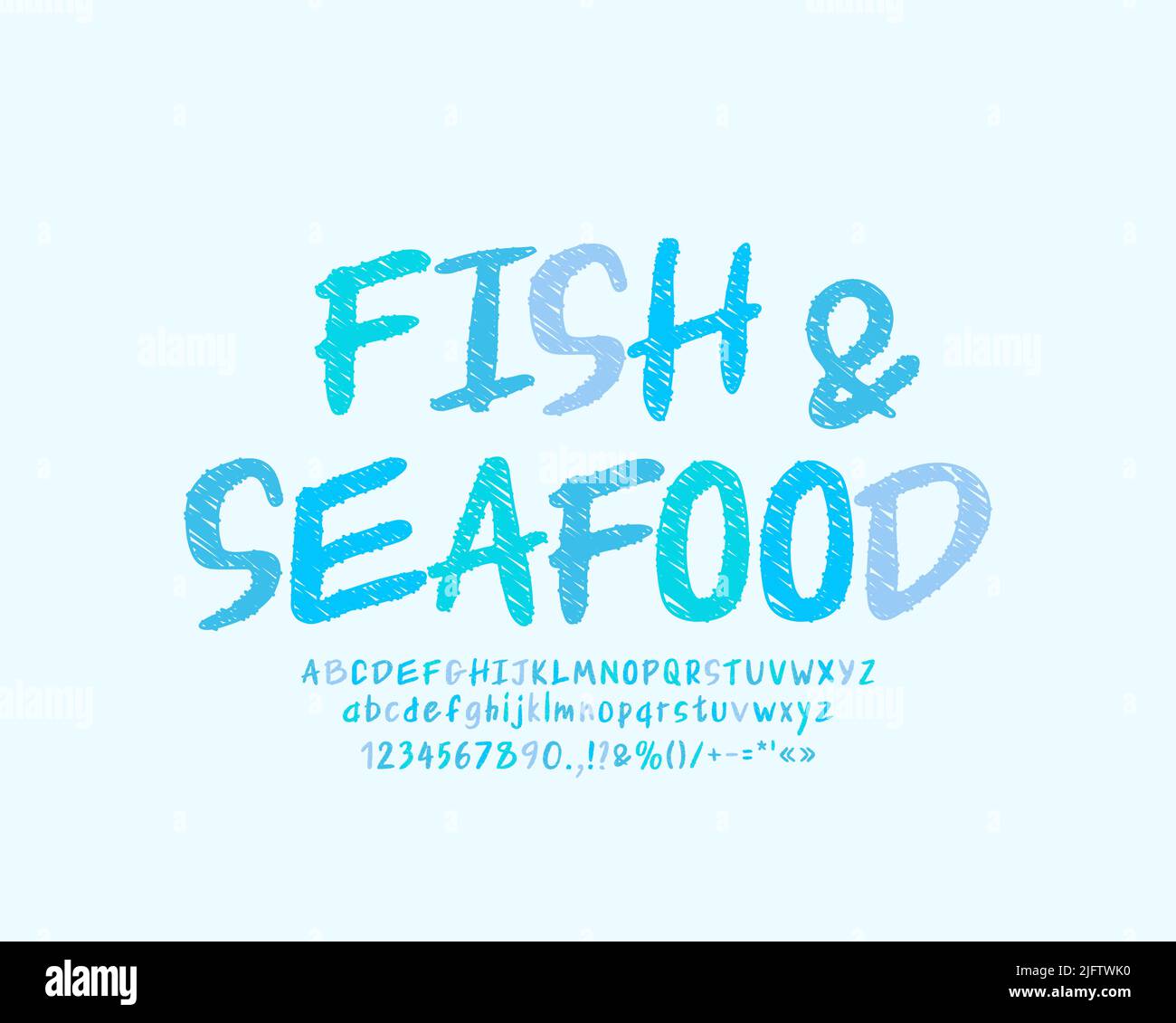 Food lettering banner English sketch font. Vector set of alphabet and ...