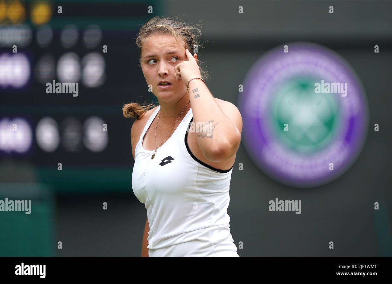 Germany's Jule Niemeier celebrates a point against Tatjana Maria in the ...