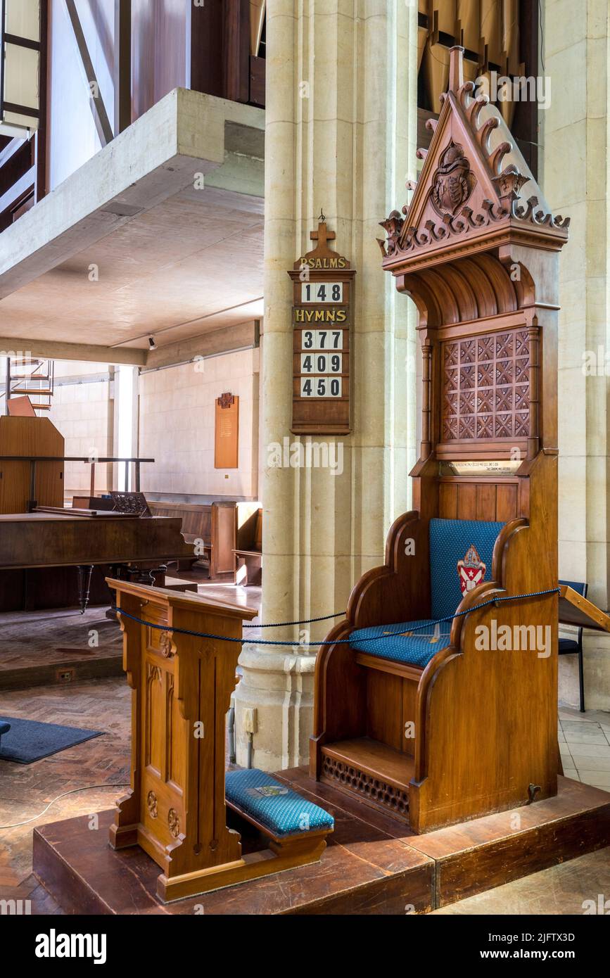 A vertical shot of the St. Paul's Cathedral interior in Dunedin, South ...