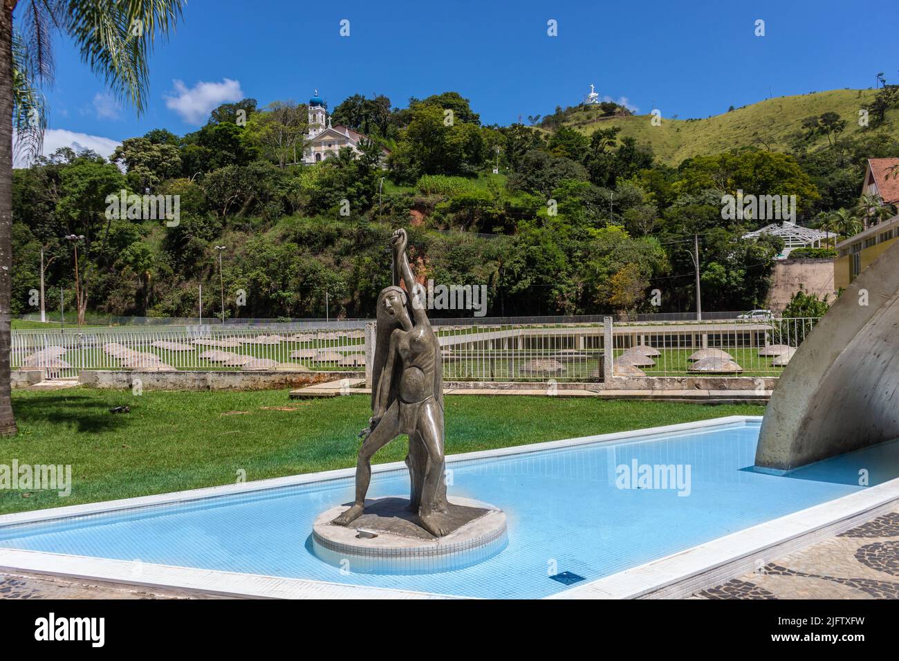 Aguas de Lindoia,Sao Paulo,Brazil. March,18,2022. Fountain in the Aguas ...