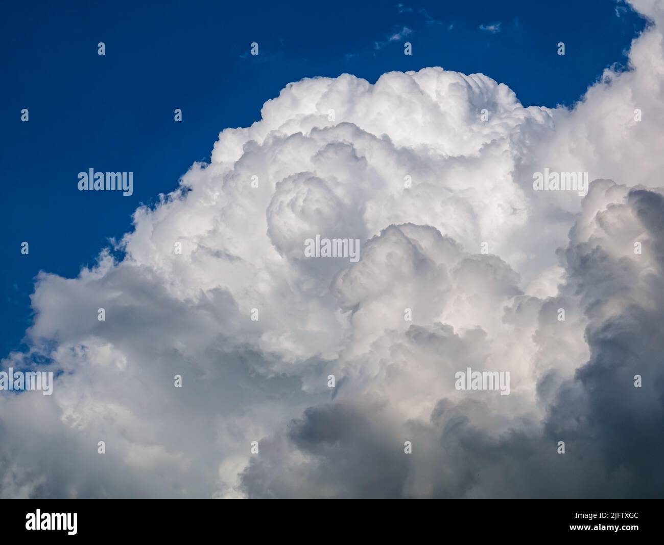 Massive rain cloud, Cumulus congestus, in the blue sky Stock Photo - Alamy