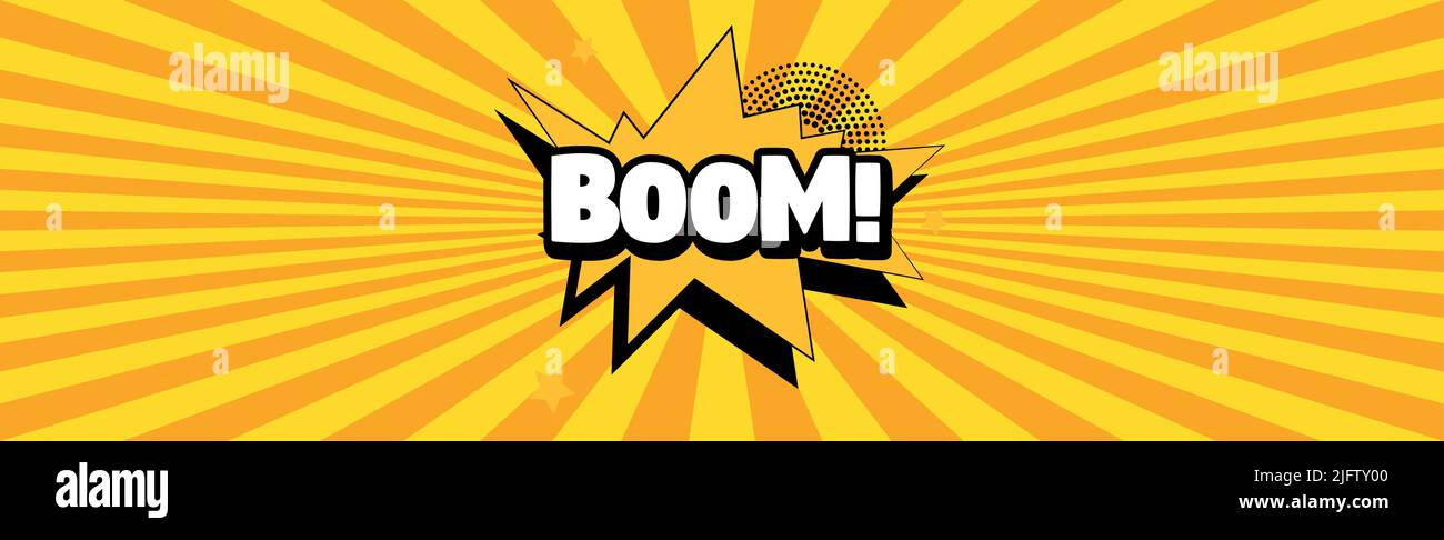 Comic lettering BOOM on white background - Vector illustration Stock ...