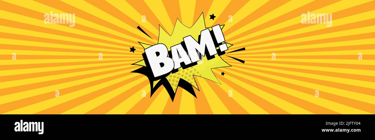 Comic zoom inscription BAM on a colored background - Vector ...