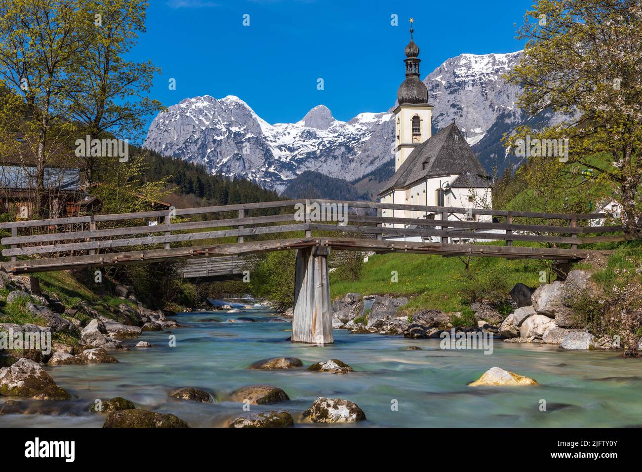 St. Sebastian church in Ramsau near Berchtesgaden, Bavaria, Germany ...