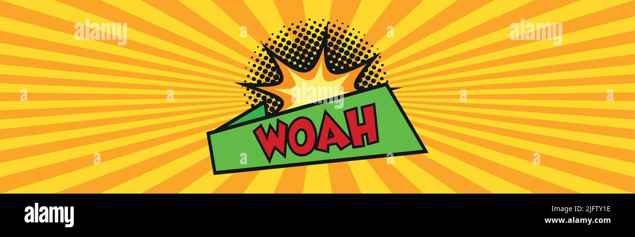 Comic zoom inscription WOAH on a colored background - Vector ...