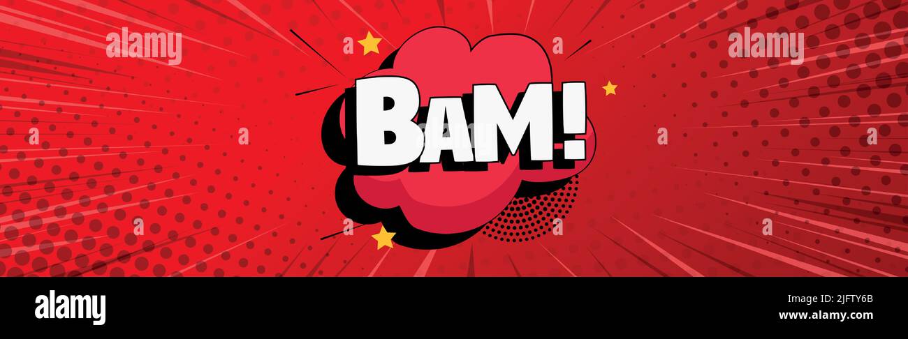 Comic lettering BAM on white background - Vector illustration Stock ...
