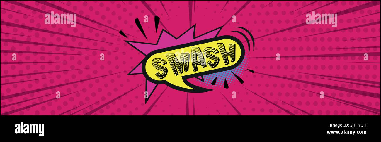 Comic lettering SMASH on white background - Vector illustration Stock ...