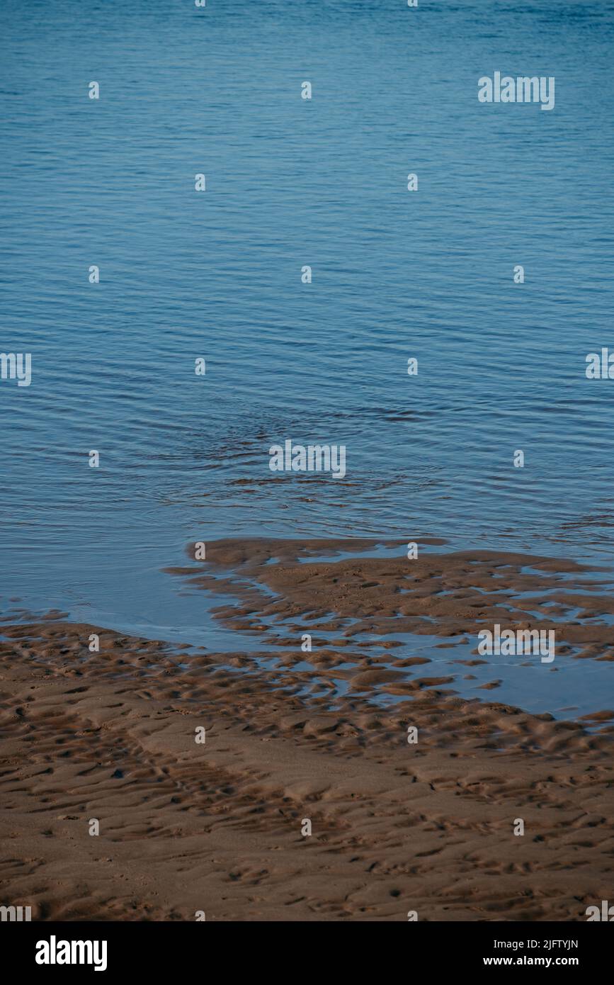 River shallowing. Sandy bottom after the waste of water Stock Photo - Alamy