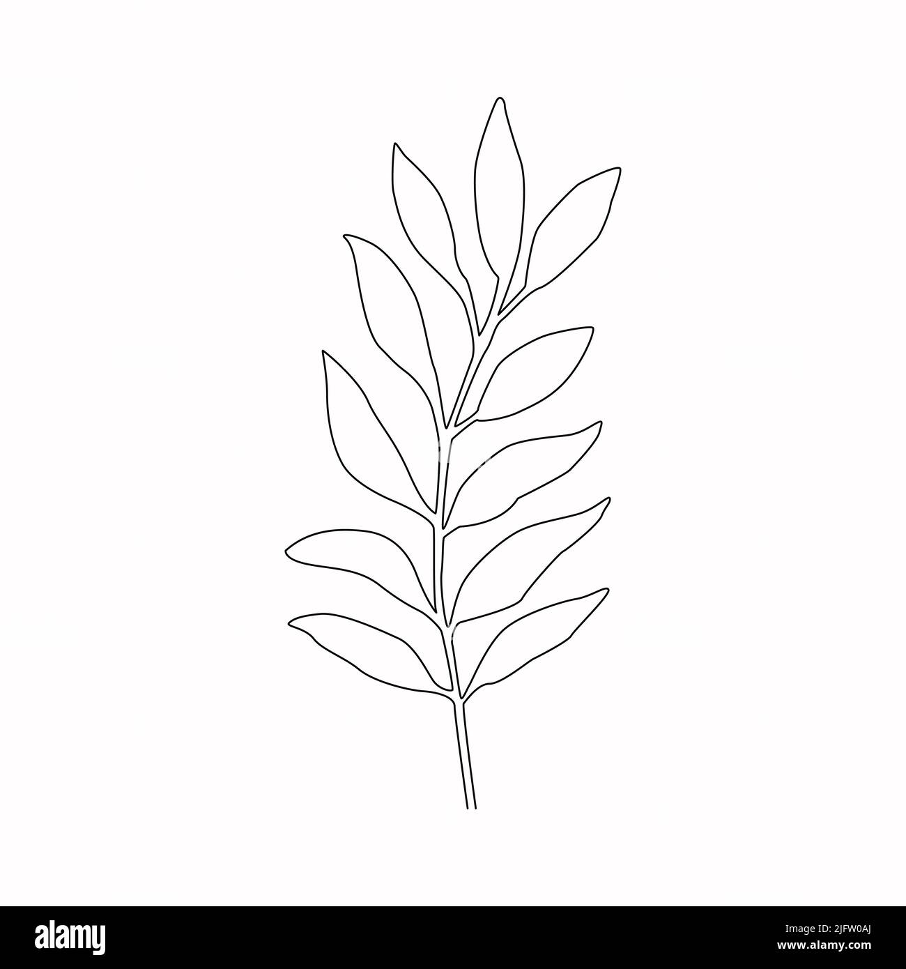 Leaves One Line Drawing. Continuous Line Simple Illustration. Abstract ...
