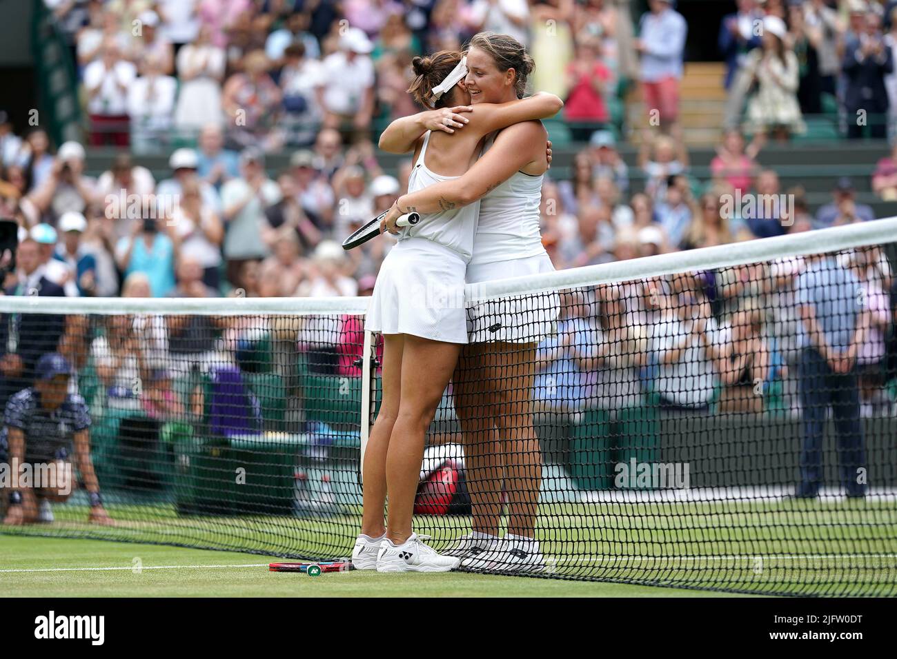 Germany's Tatjana Maria (left) hugs Jule Niemeier after winning the ...