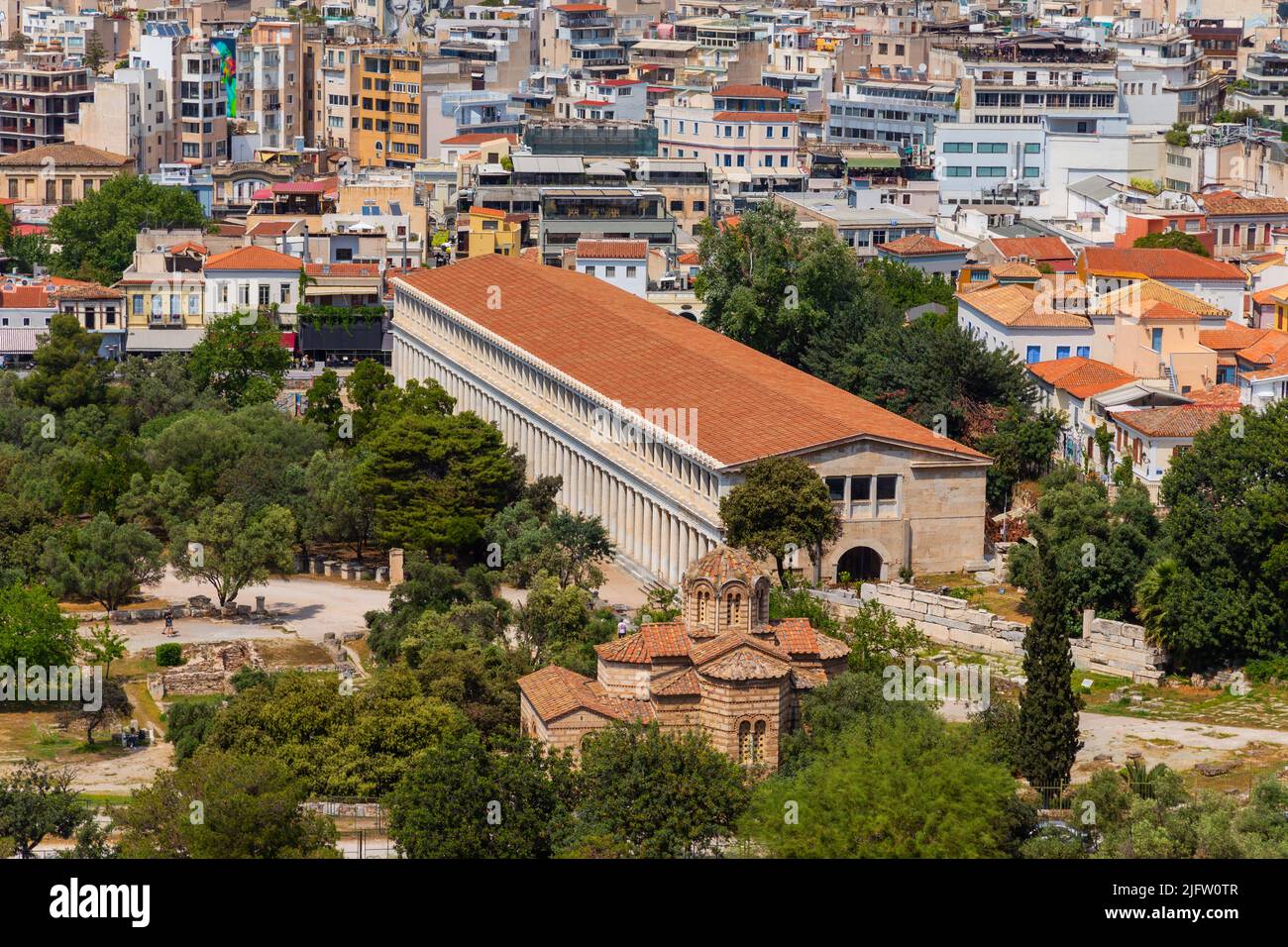 Architecture in Athens, Greece. Residential district with a lot of ...