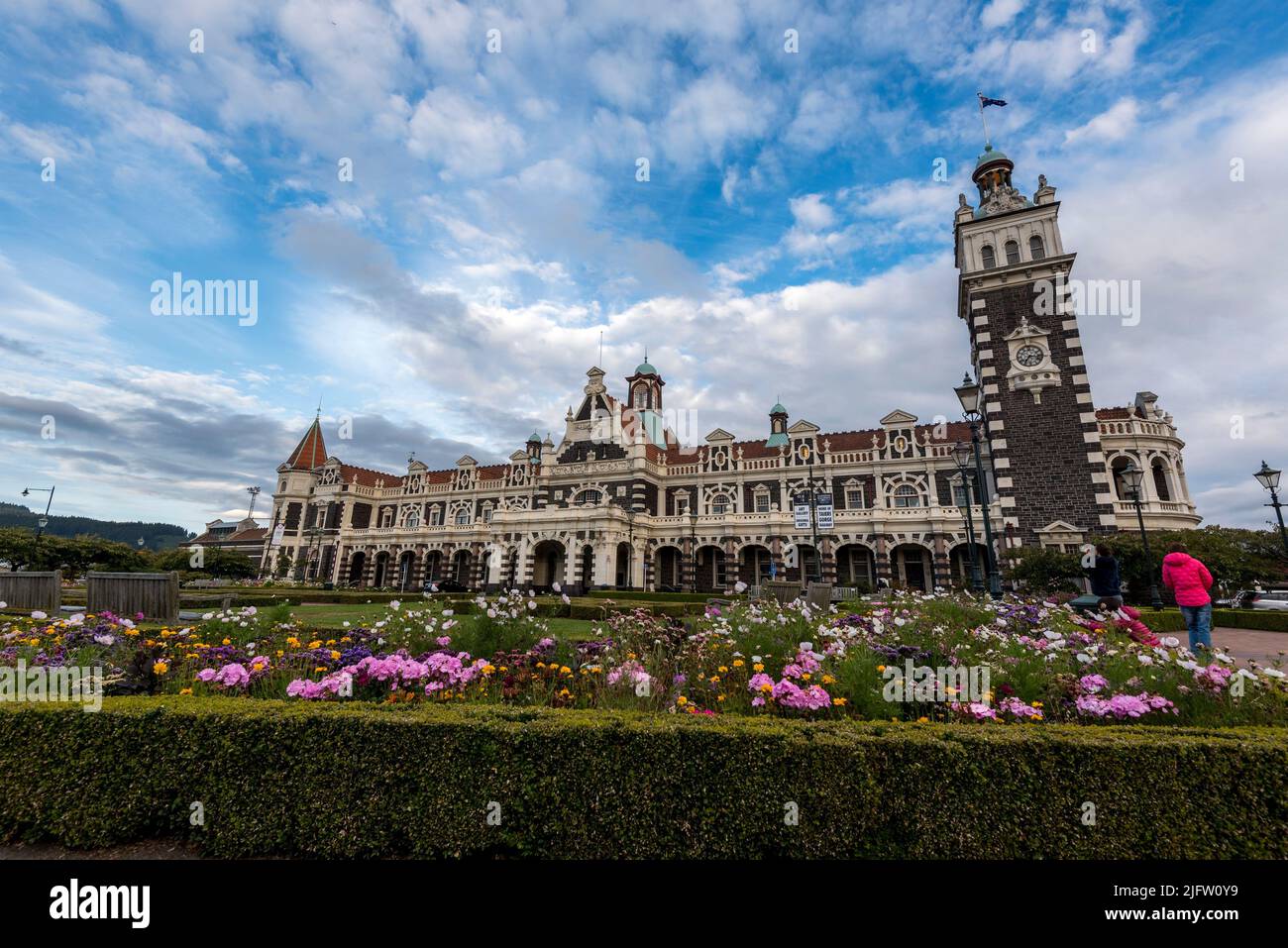 The exterior of the station building in Dunedin, South Island, New ...