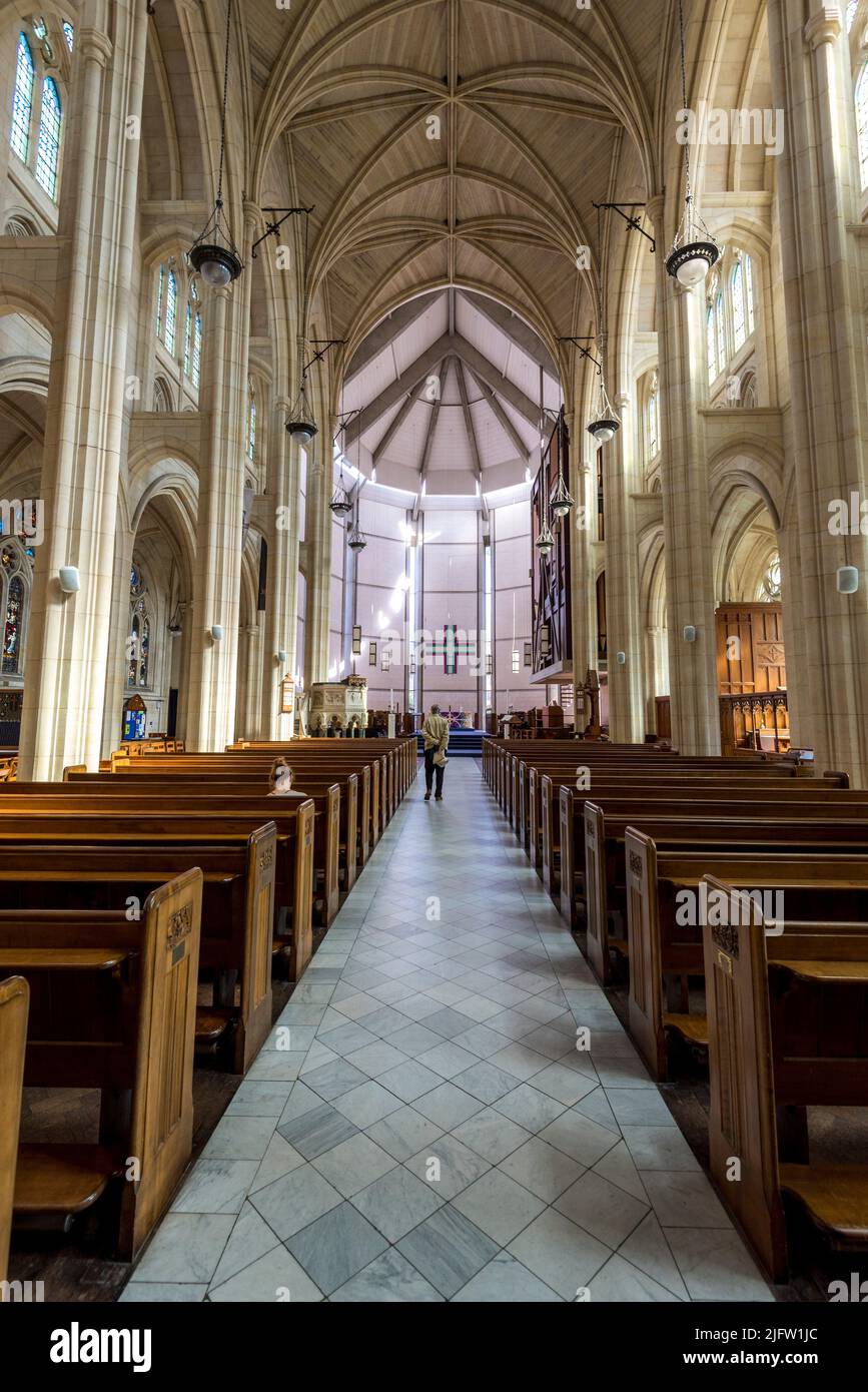 A vertical shot of the St. Paul's Cathedral interior in Dunedin, South ...