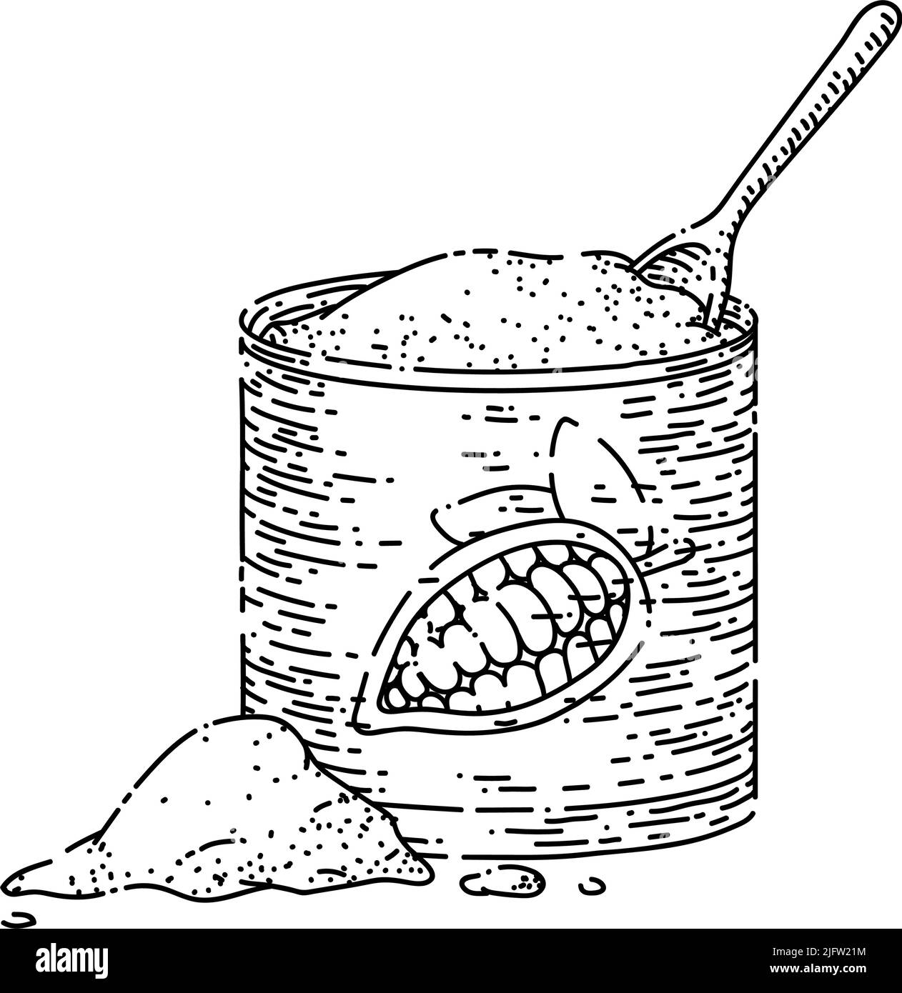 chocolate powder sketch hand drawn vector Stock Vector Image & Art - Alamy