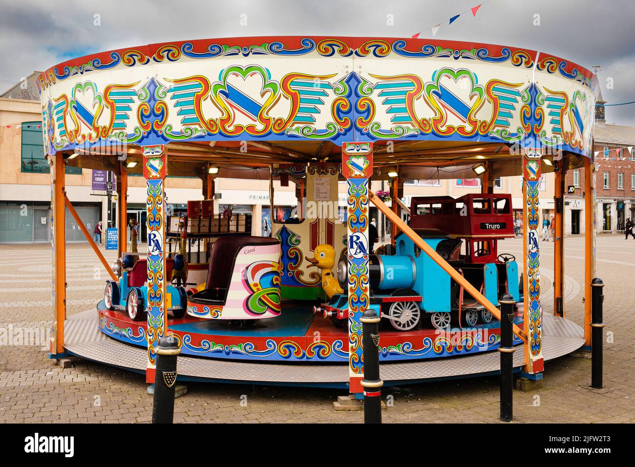 Children's Carousel on Lemon Quay, Truro, Cornwall Stock Photo - Alamy
