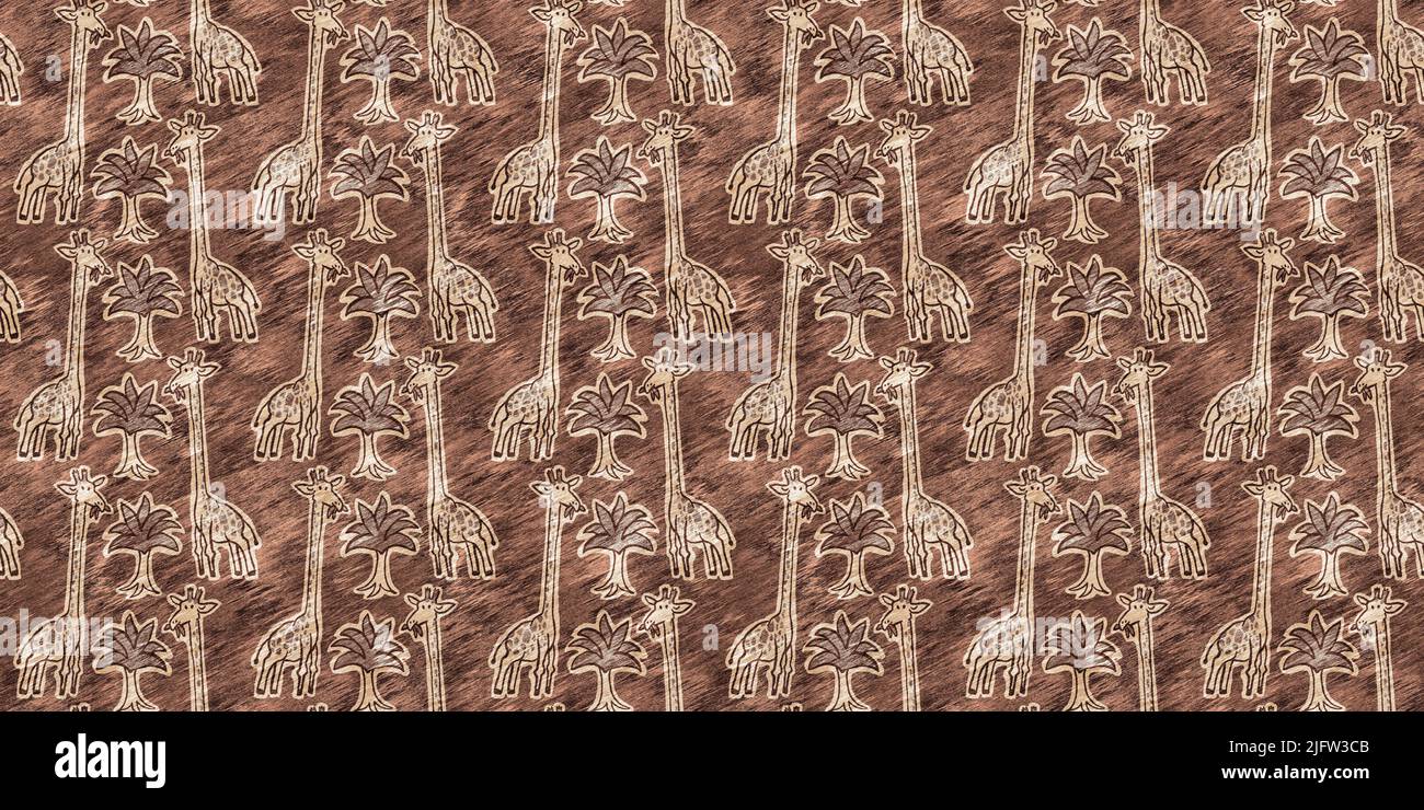 Cute safari wild giraffe animal border for babies room decor. Seamless ...