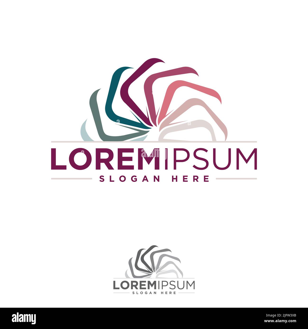 Abstract elegant flower logo icon vector design. Universal creative ...