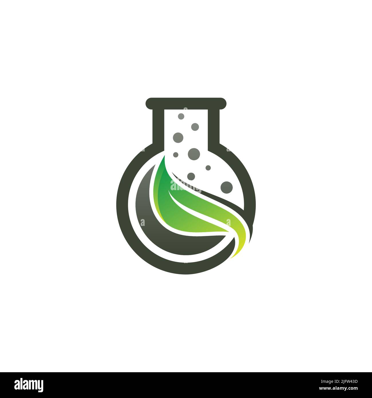 Green laboratory logo design with glass labs and leaf. Bio organic ...