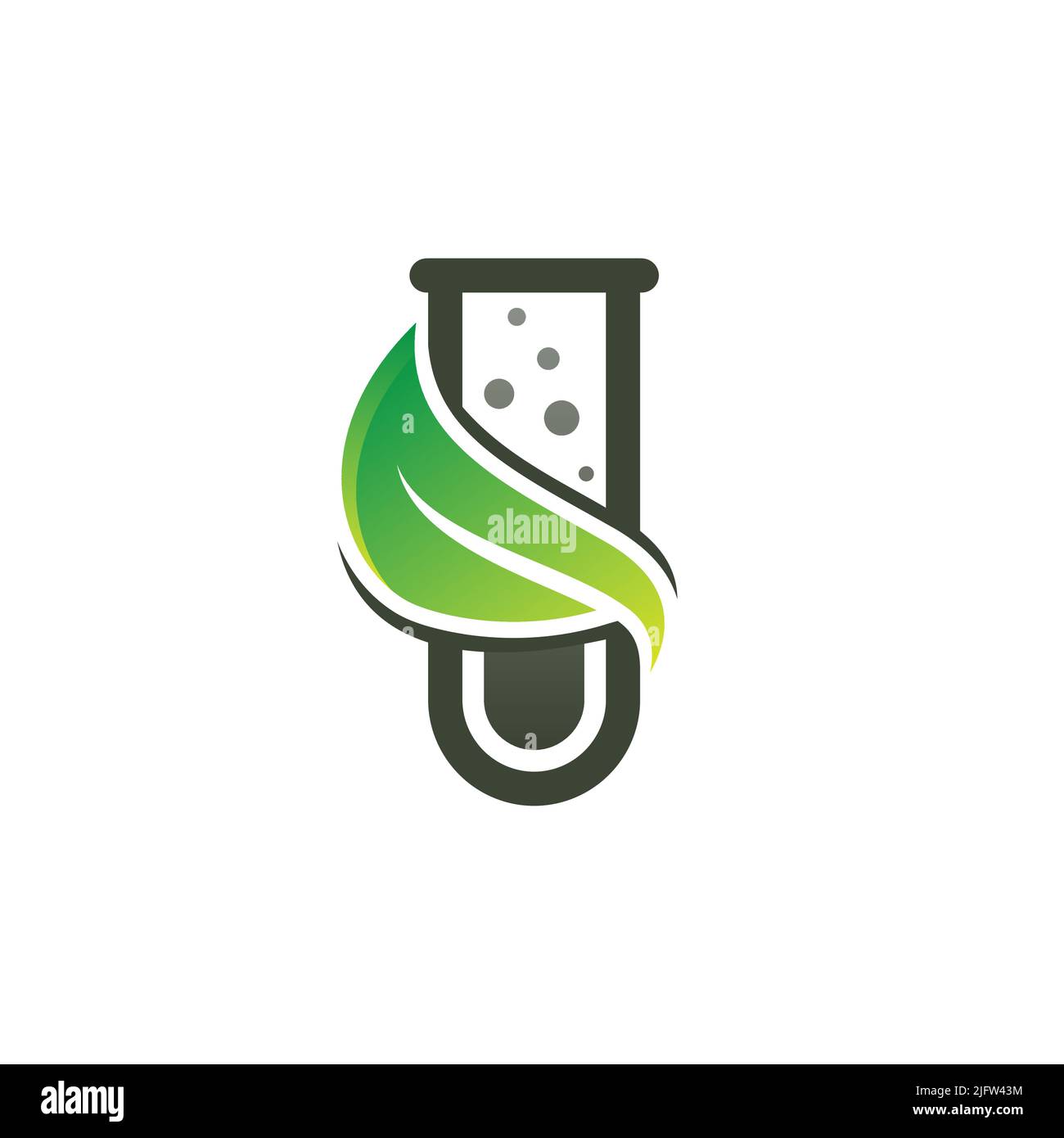 Green laboratory logo design with glass tube. Bio organic science labs ...