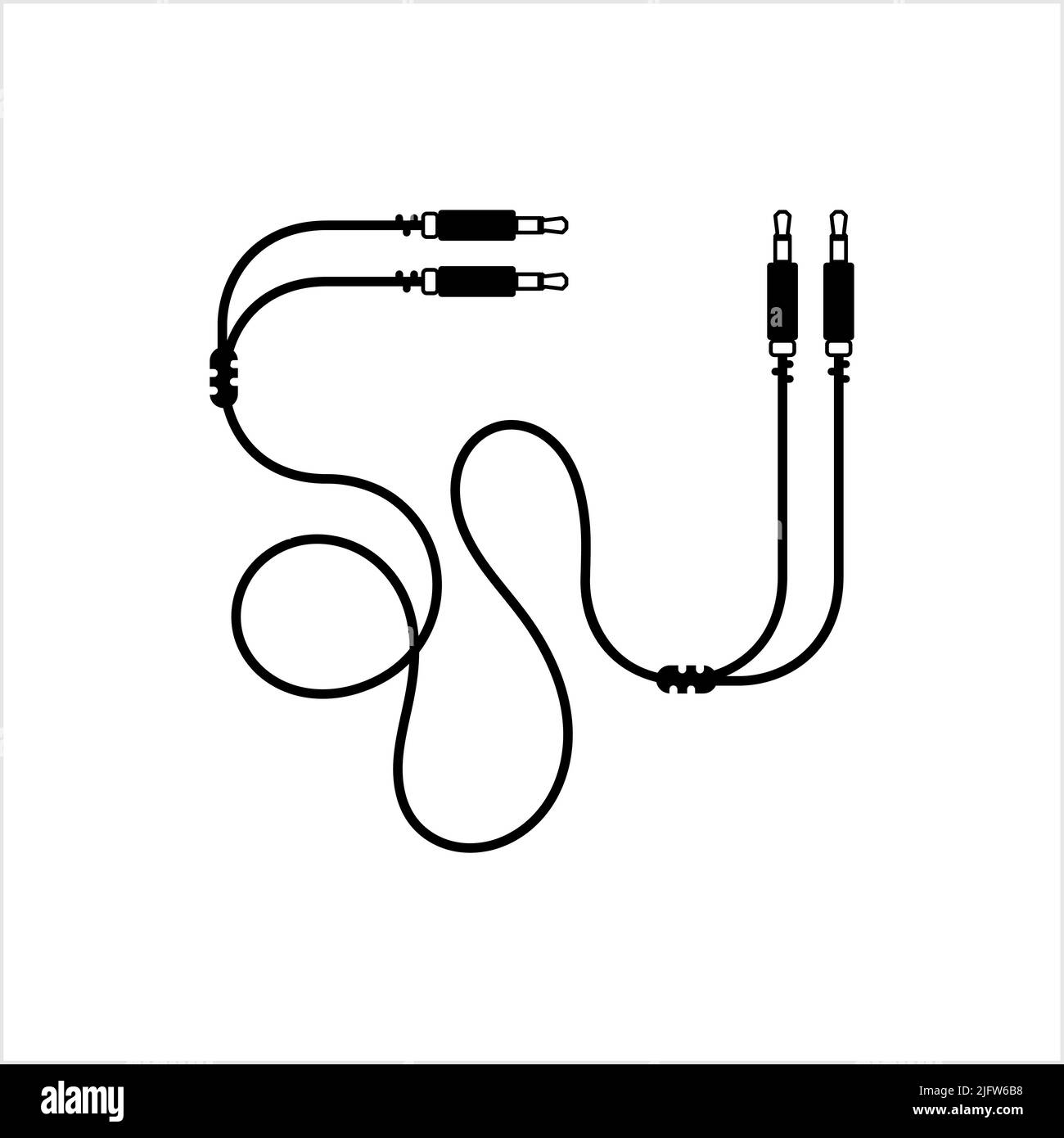 Audio Cable Icon, Plug Wire Vector Art Illustration Stock Vector Image ...