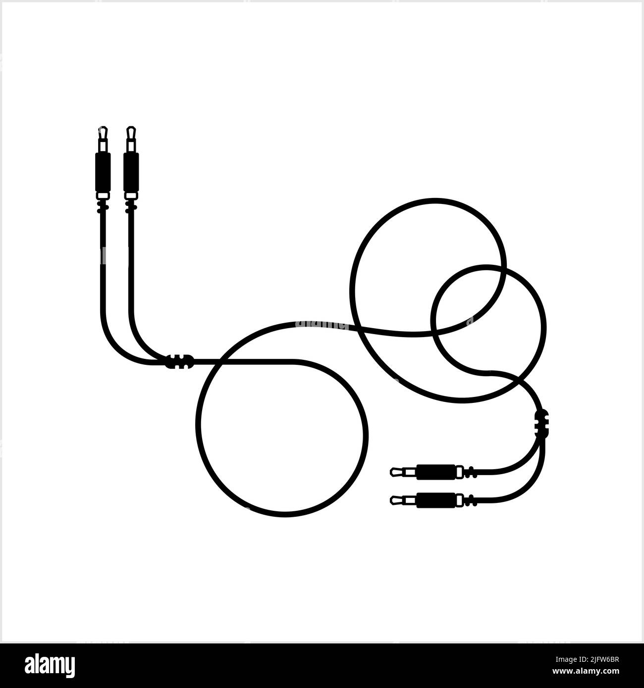 Audio Cable Icon, Plug Wire Vector Art Illustration Stock Vector Image ...