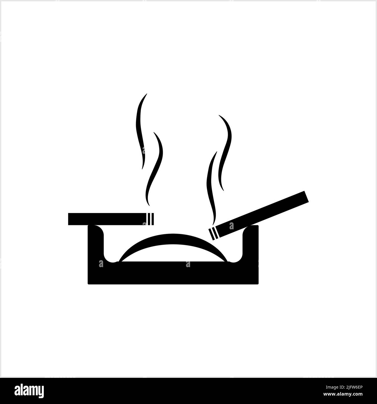 Ashtray Icon, Ashtray For Cigarette Vector Art Illustration Stock ...