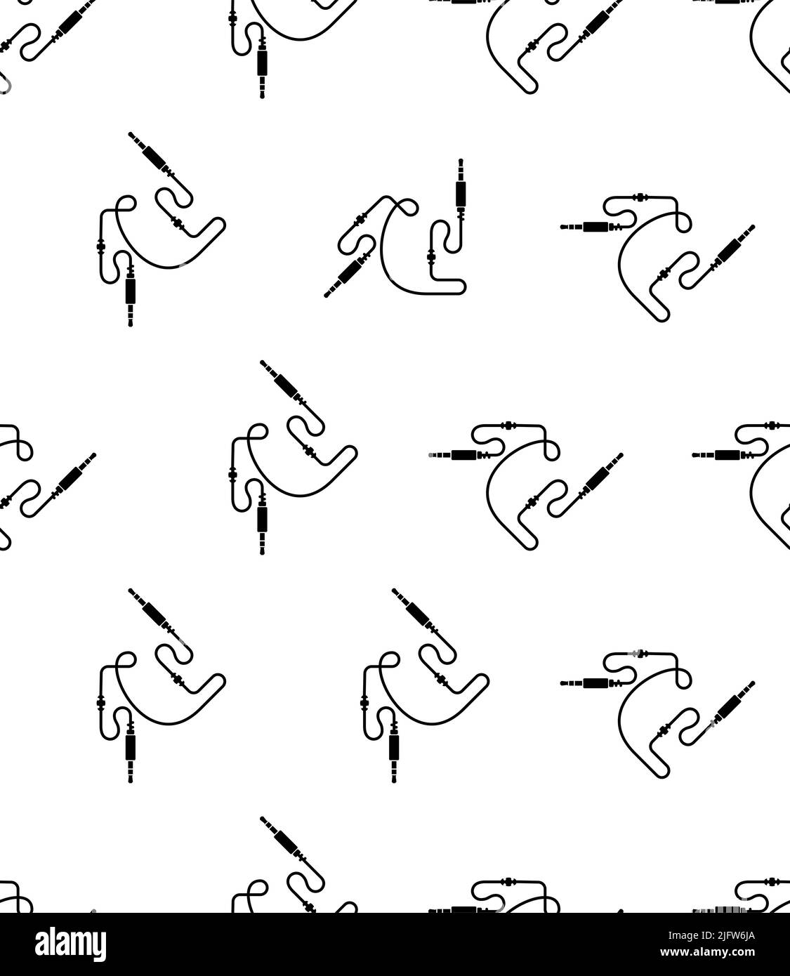 Audio Cable Icon, Plug Wire Seamless Pattern Vector Art Illustration ...