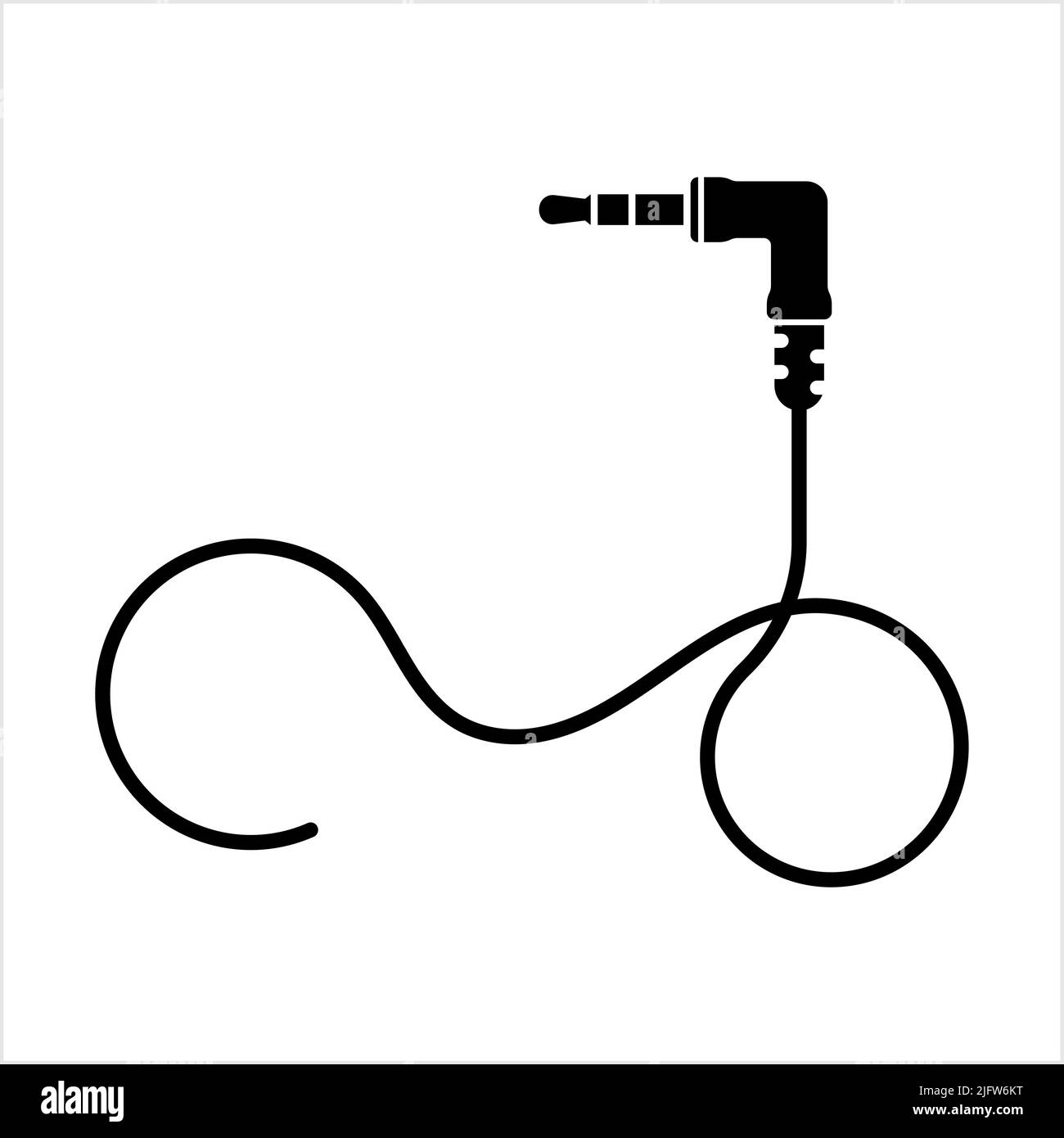 Audio Cable Icon, Plug Wire Vector Art Illustration Stock Vector Image ...