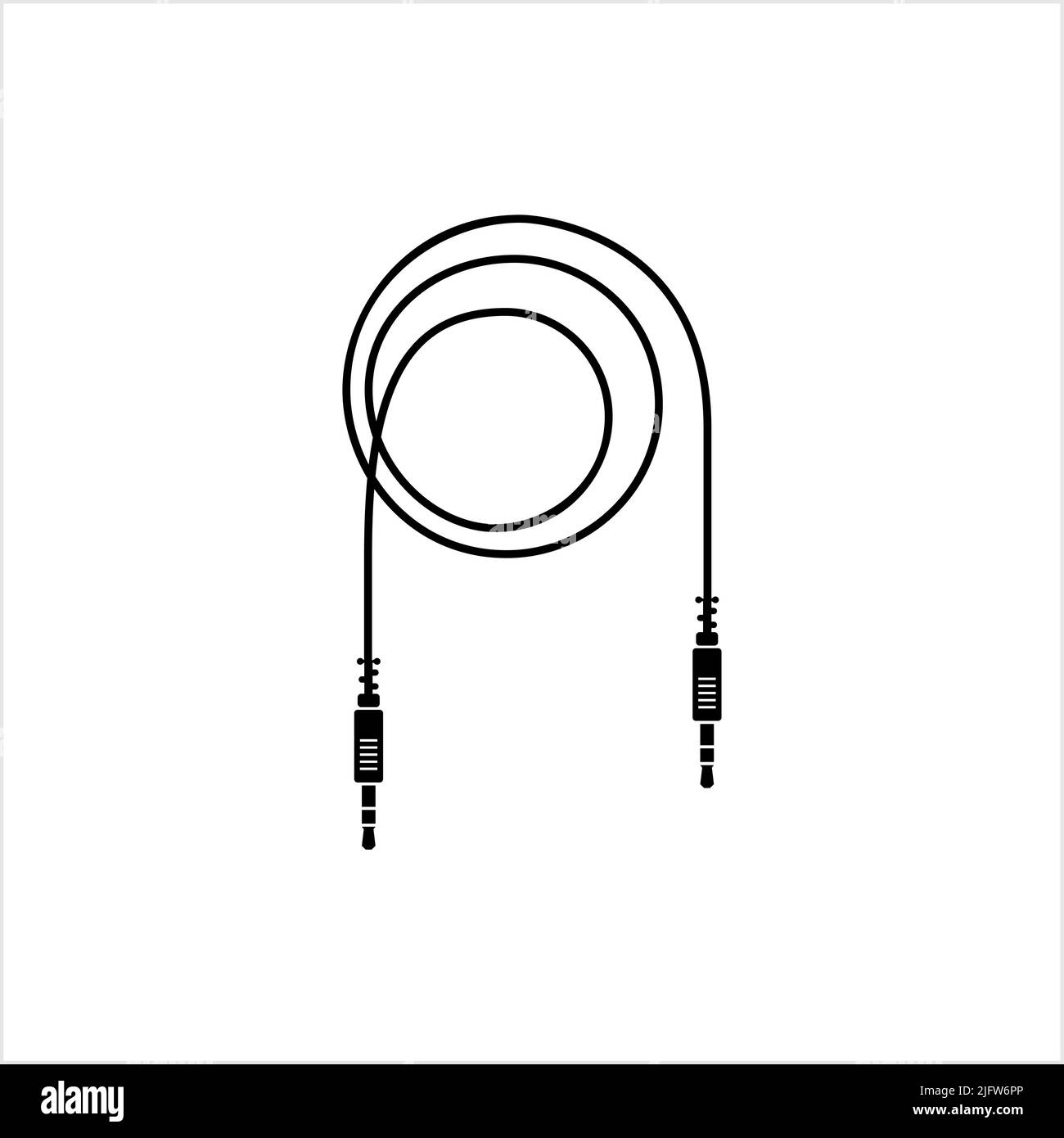 Audio Cable Icon, Plug Wire Vector Art Illustration Stock Vector Image ...