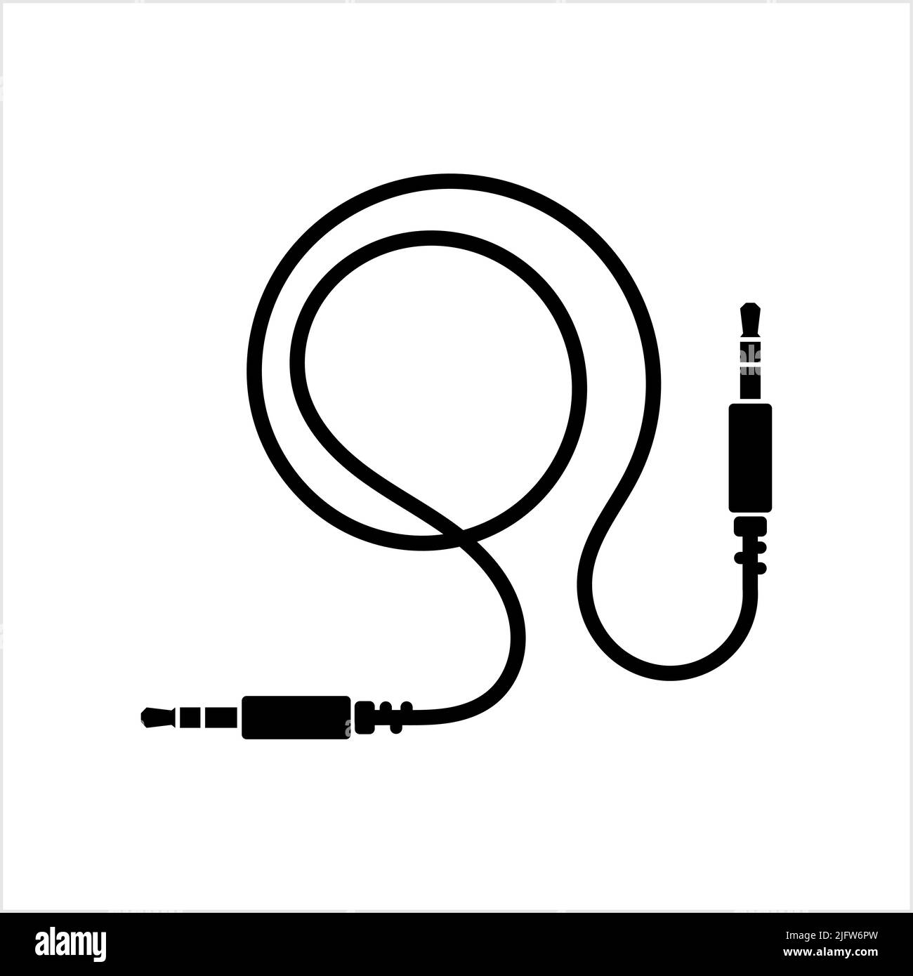 Audio Cable Icon, Plug Wire Vector Art Illustration Stock Vector Image ...