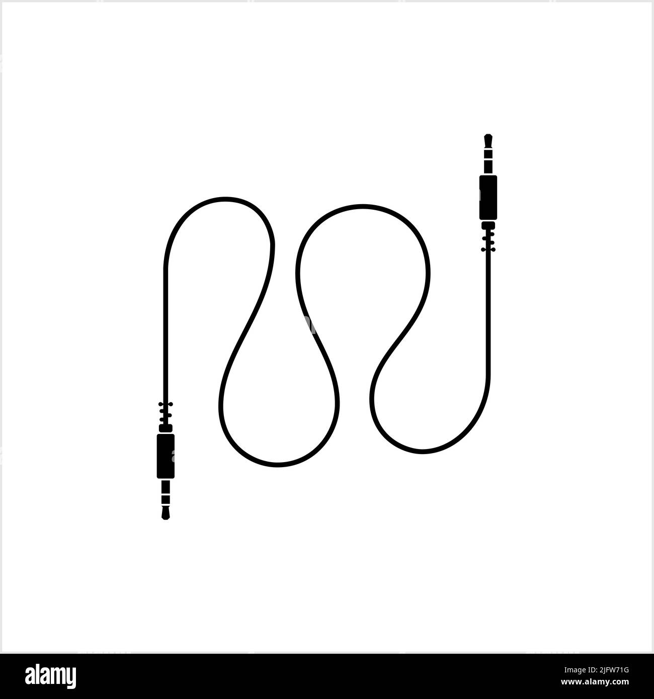Audio Cable Icon, Plug Wire Vector Art Illustration Stock Vector Image ...