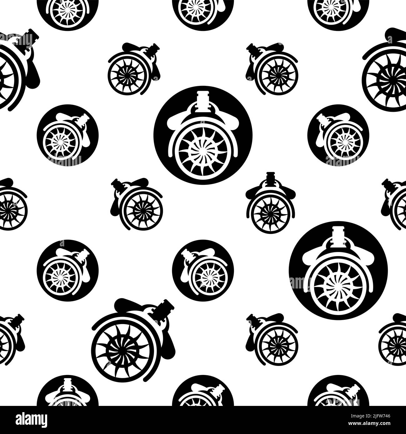 Caster Wheel Icon Seamless Pattern Vector Art Illustration Stock Vector ...