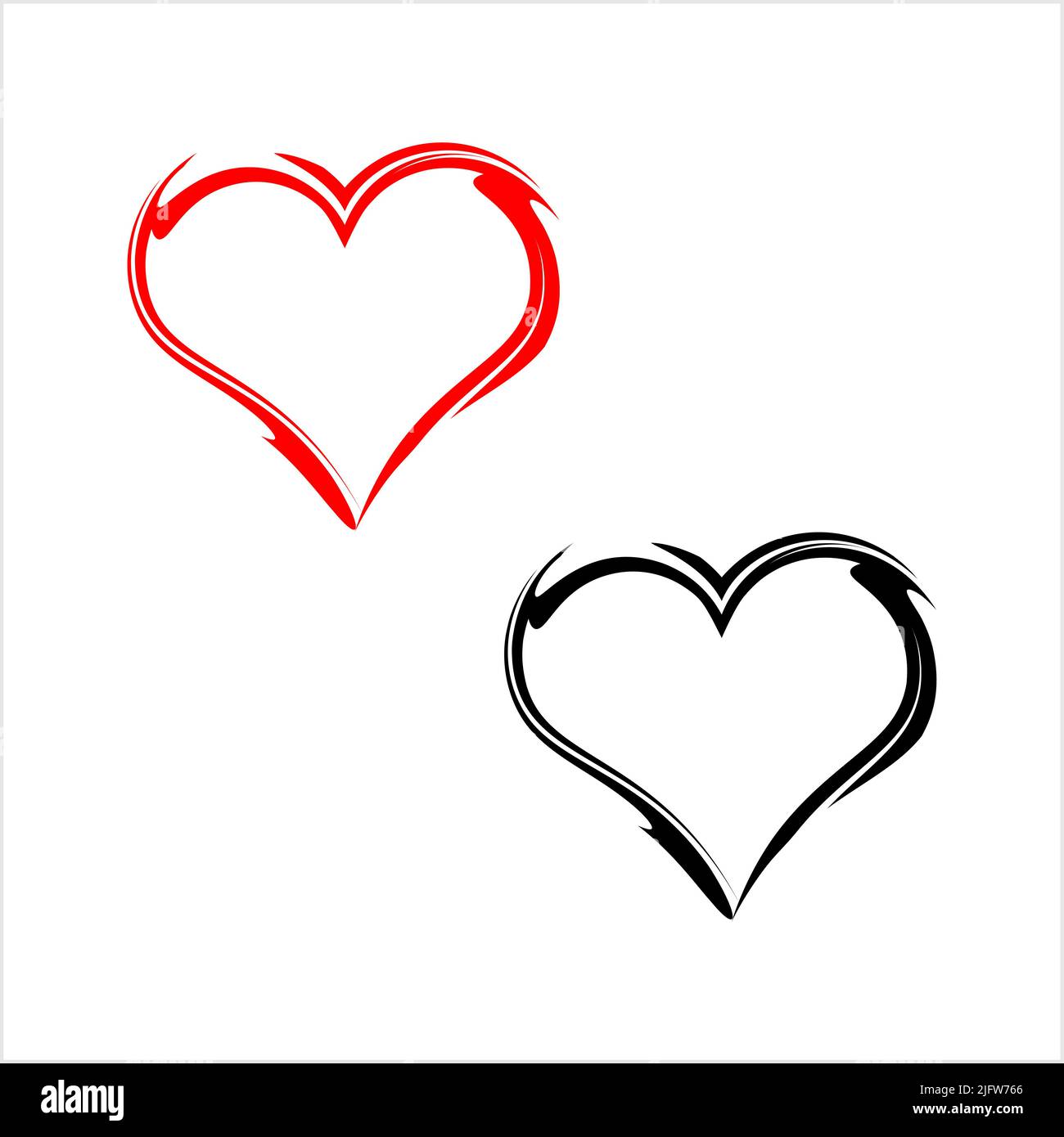 Calligraphic Heart Shape Vector Art Illustration Stock Vector Image ...