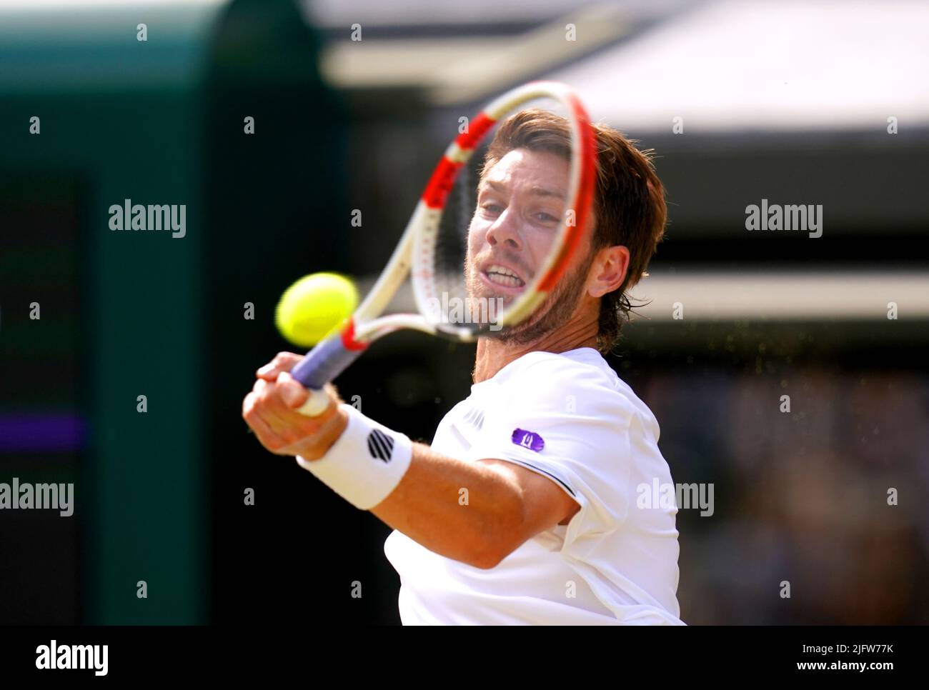 Cameron Norrie in action during his Gentlemen's Singles quarter-final ...