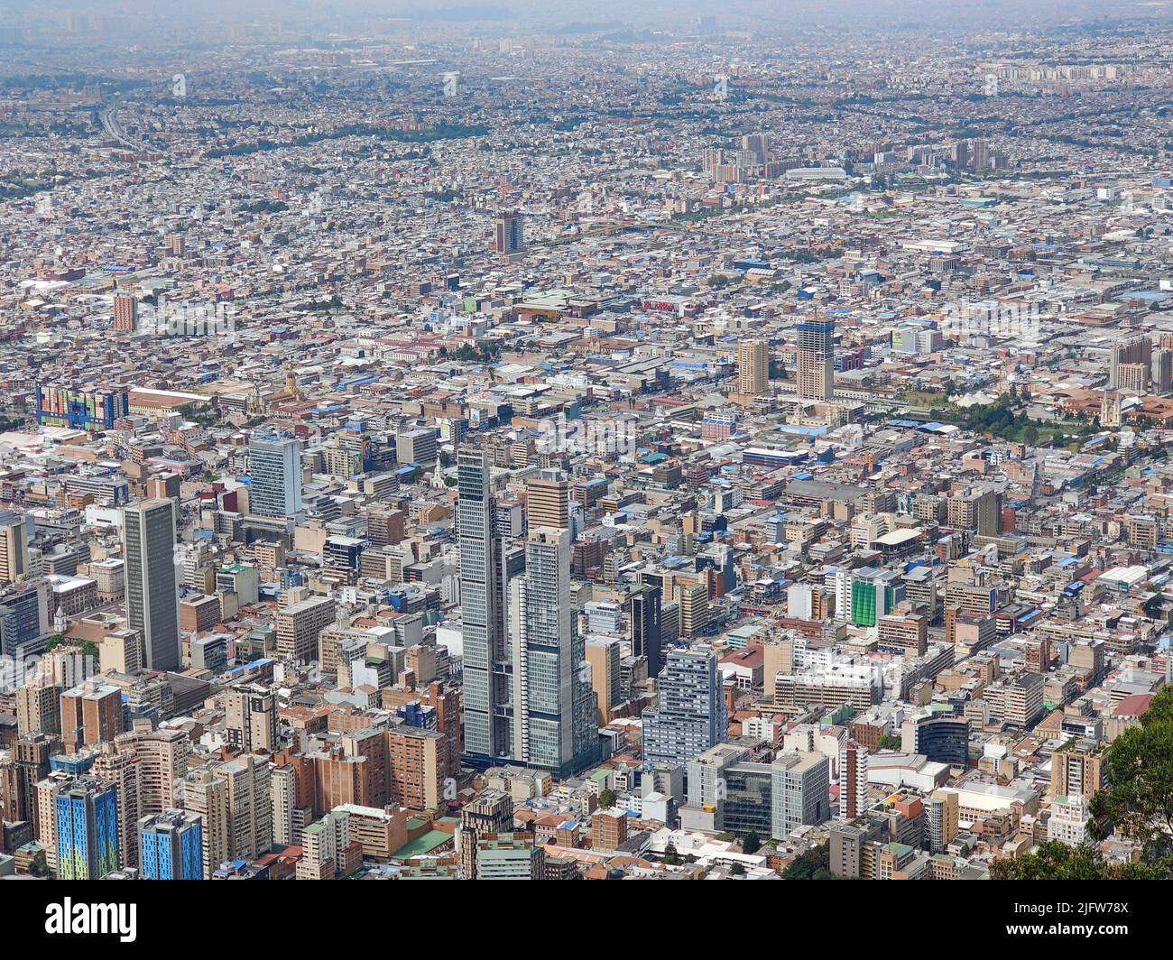 An aerial view of modern buildings in Bogota, Colombia Stock Photo - Alamy