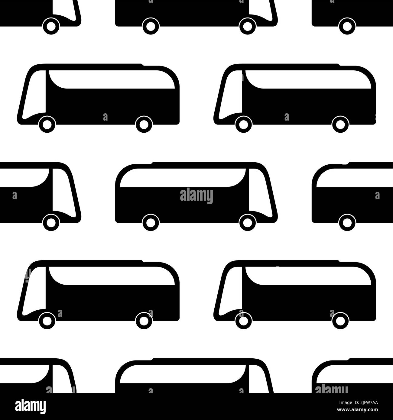 Bus Icon Seamless Pattern, Bus Vector Art Illustration Stock Vector ...