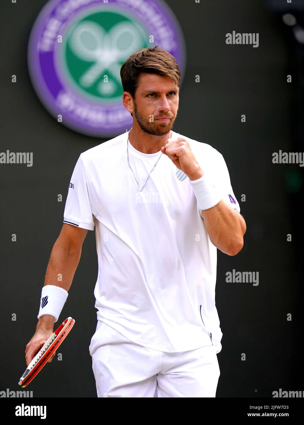 Cameron Norrie reacts during his Gentlemen's Singles quarter-final ...