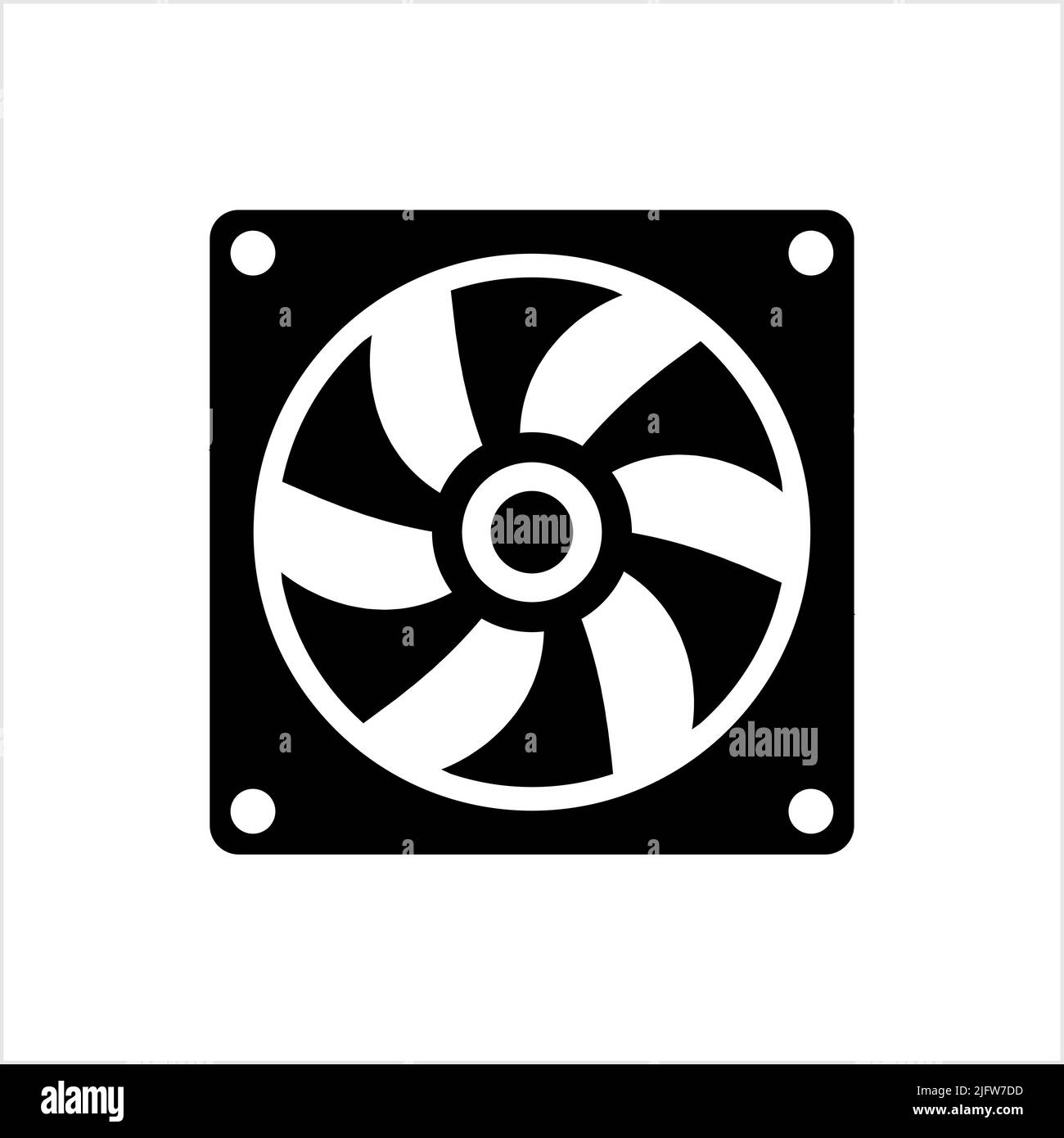 Computer Cooling Fan Icon, Air Cooling Fan Vector Art Illustration ...