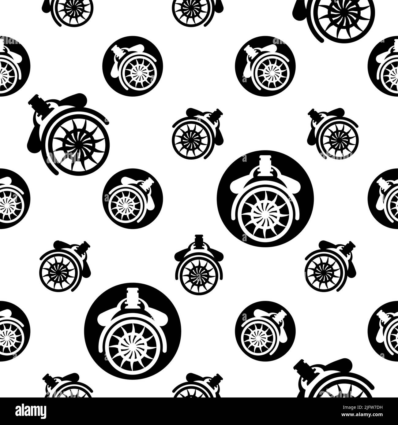Caster Wheel Icon Seamless Pattern Vector Art Illustration Stock Vector ...