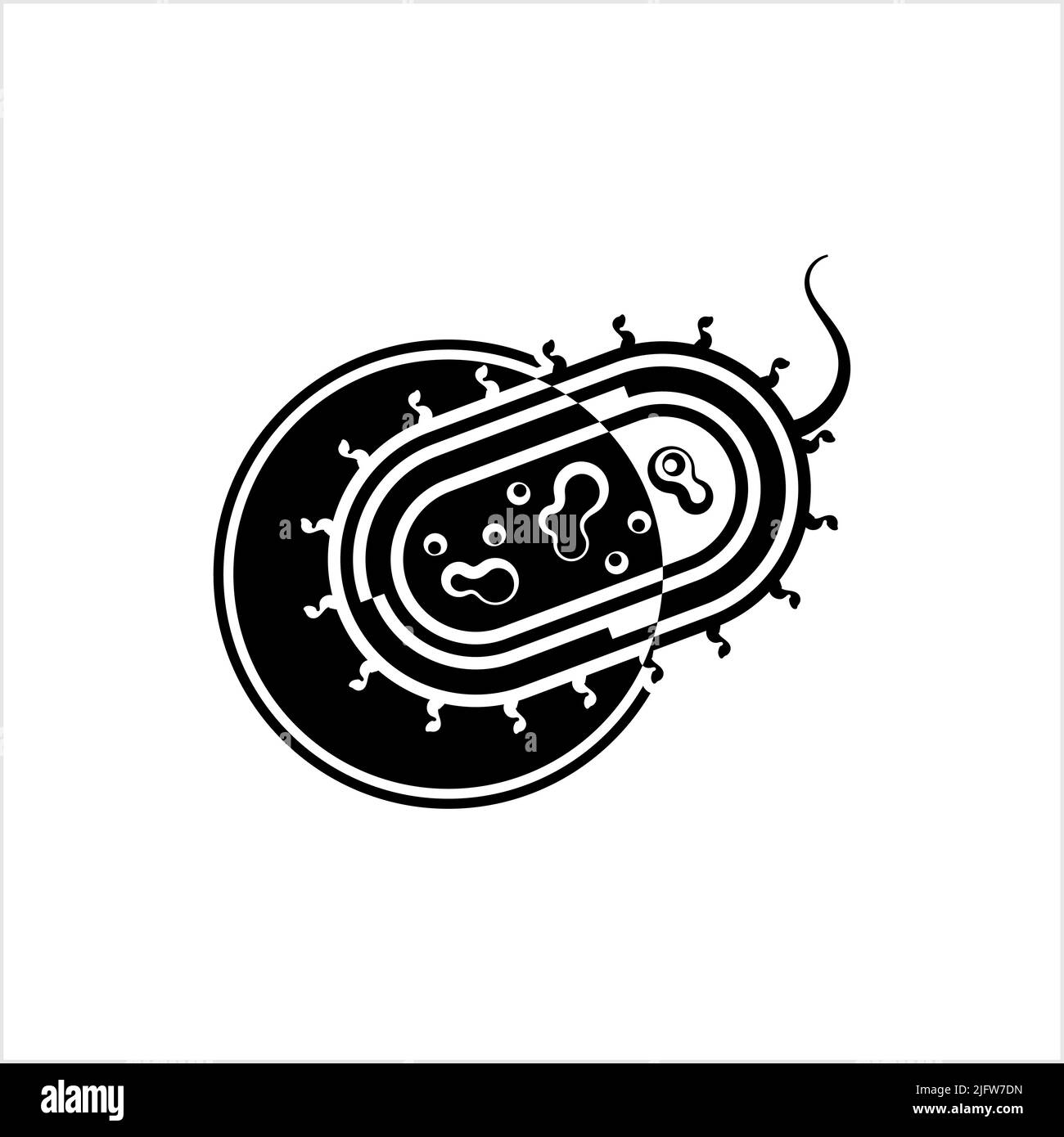 Bacteria Icon, Bacteria Vector Art Illustration Stock Vector Image ...