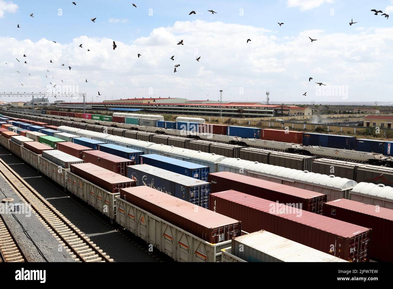 Nairobi, Kenya. 17th Nov, 2021. Freight trains are seen at Nairobi ...