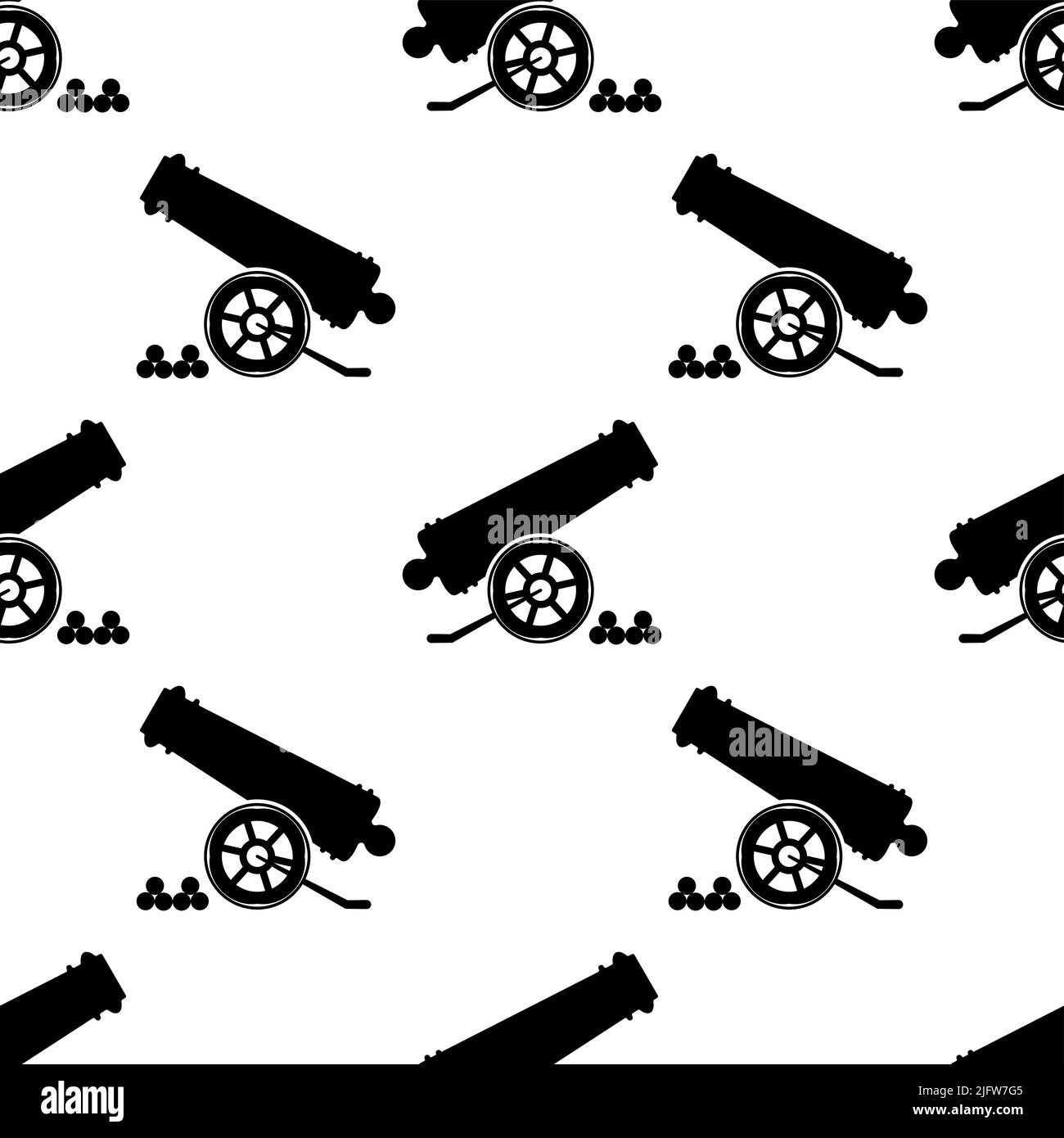 Cannon Icon Seamless Pattern, Weapon Icon, Old Style Vector Art ...